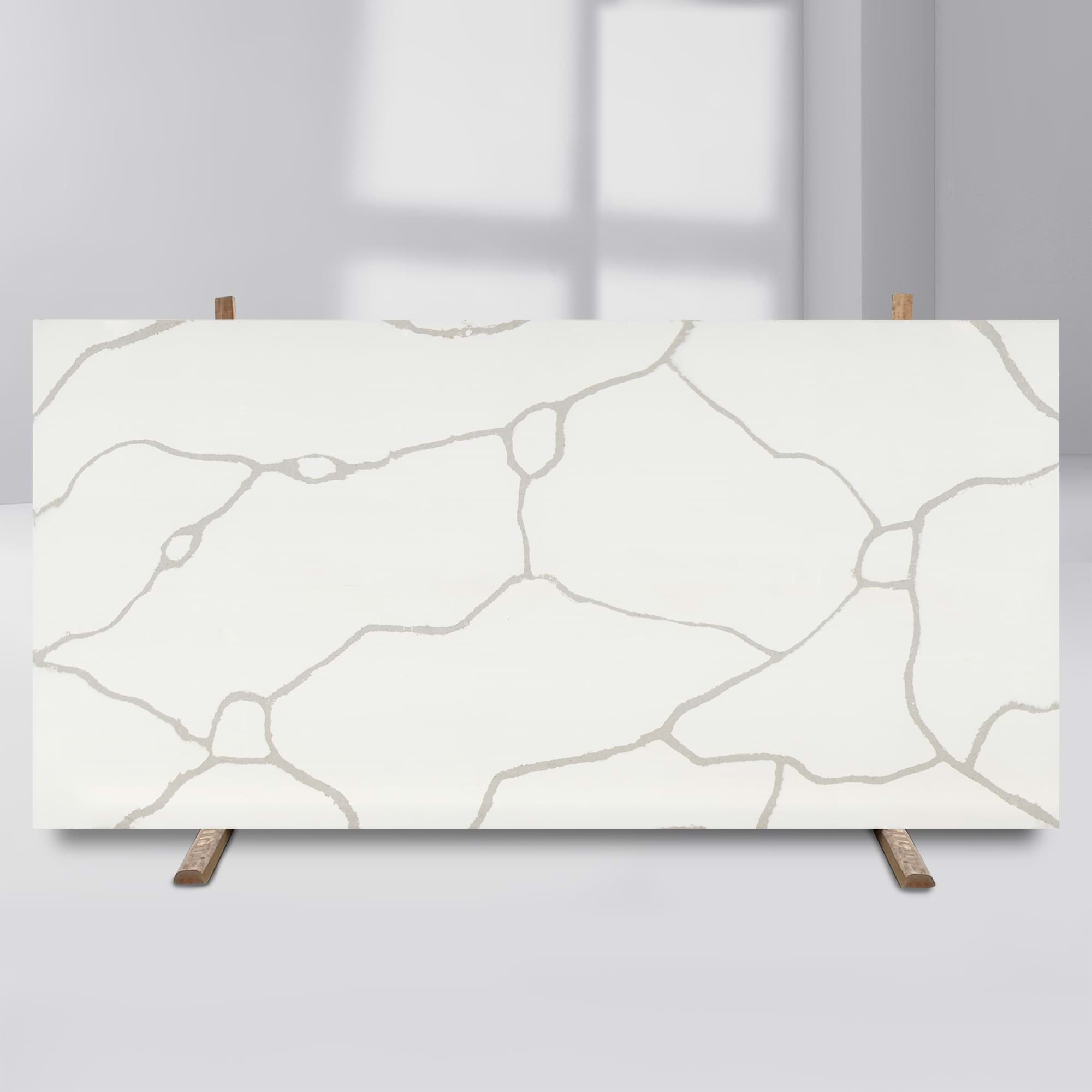 Ocean Wave Quartz Slabs, Artificial White Quartz Stone Slabs-Bstone.com