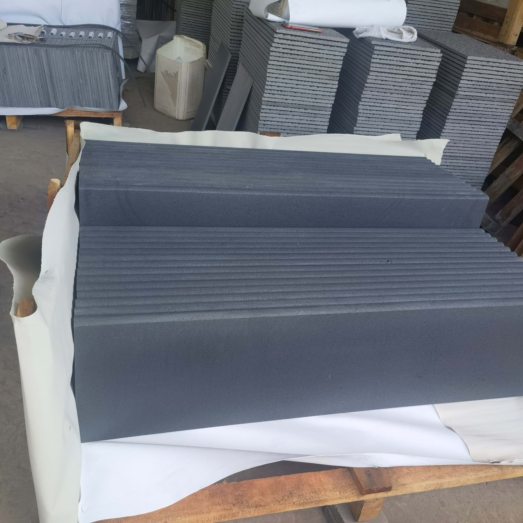 HN Bluestone / Black basalt honed bullnose tiles-Bstone.com