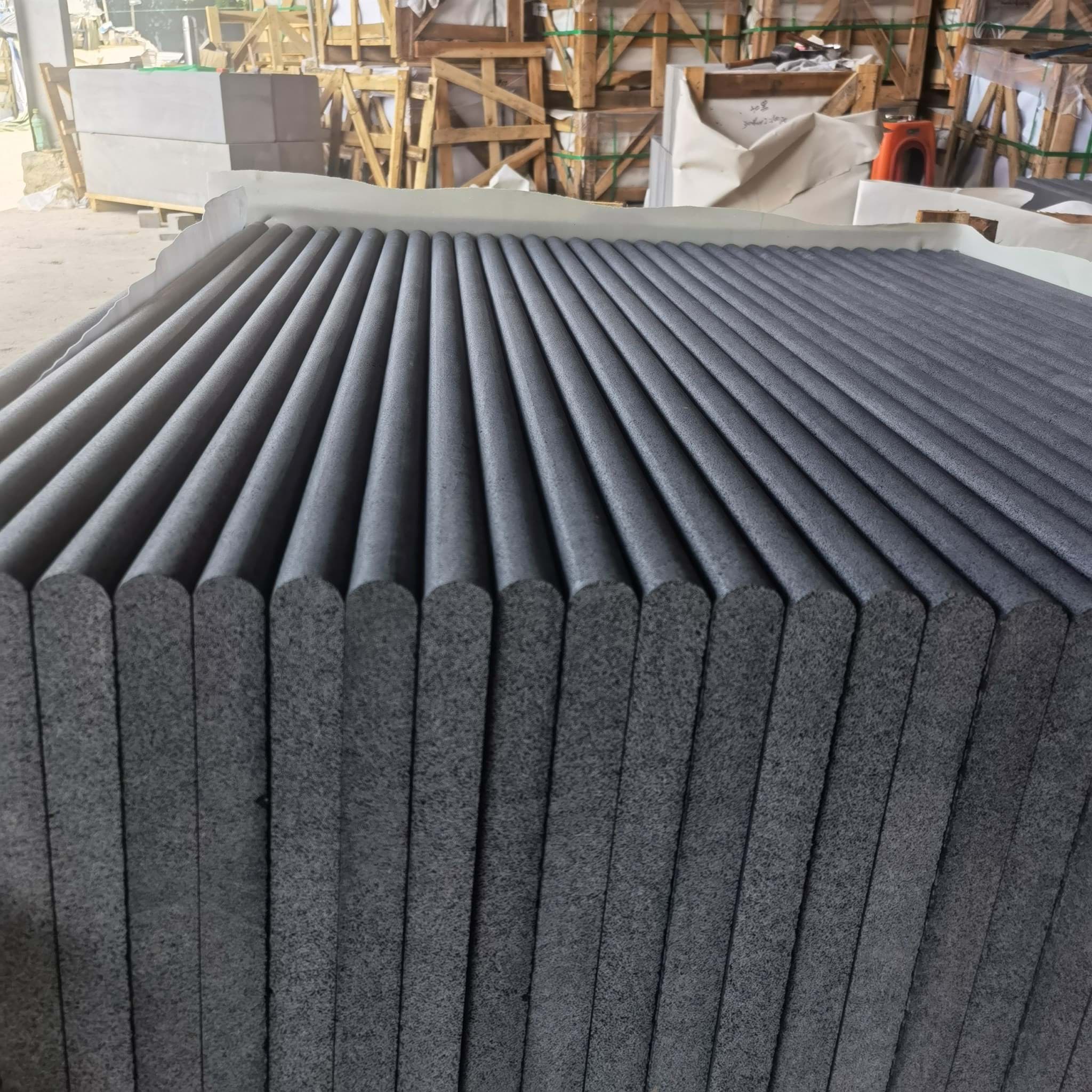 HN Bluestone / Black basalt honed bullnose tiles-Bstone.com